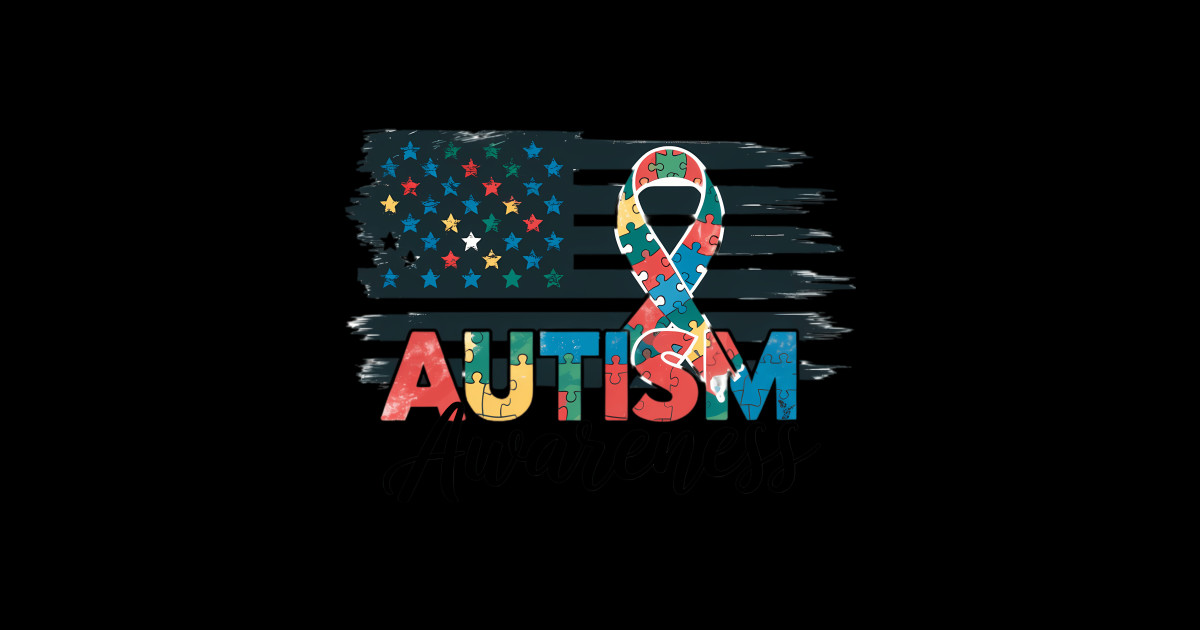 Autism Awareness Mom Dad USA flag Autistic Awareness Autism - Autism ...