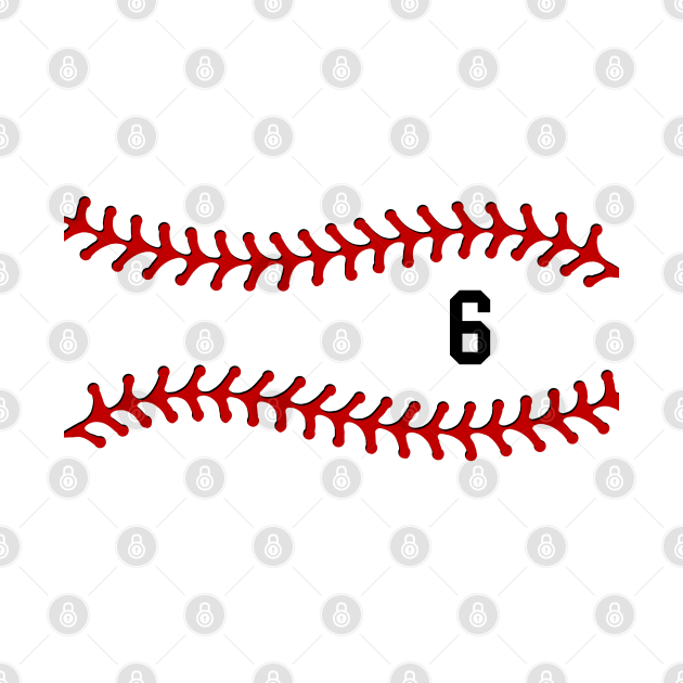 Baseball Laces Team Mask #6 Number 6 - Baseball Number 6 Mask - Mask ...
