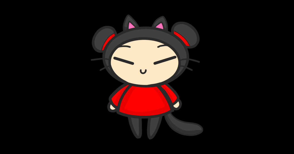 Black Cat Pucca - Pucca - Sticker | TeePublic