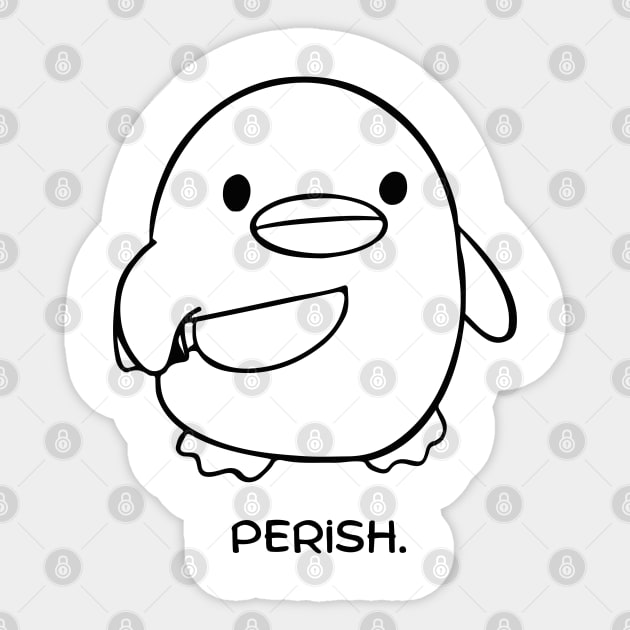 'Perish.' Funny Cute Duck with Knife Meme Design - Meme - Sticker ...
