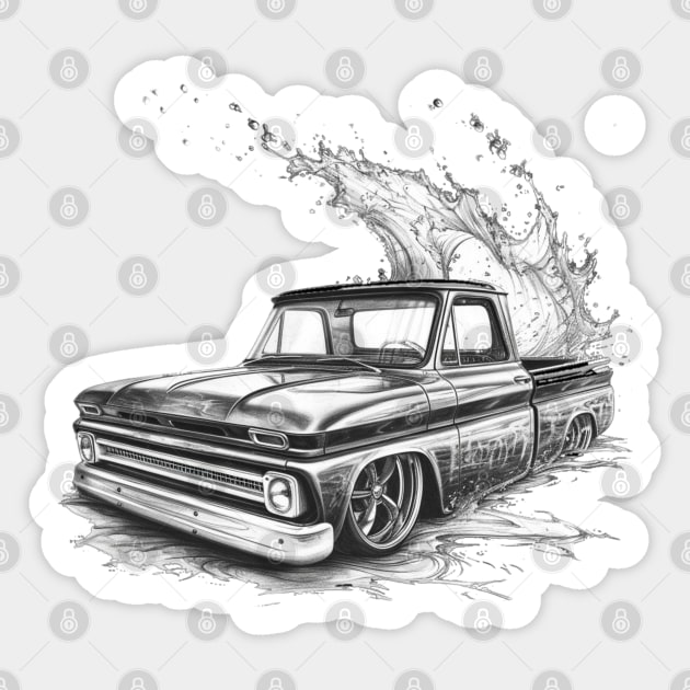 Classic lowrider truck design - Chevy C10 - Sticker | TeePublic
