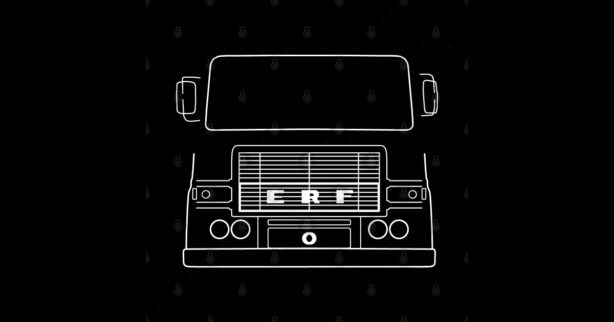 ERF A series classic truck outline graphic with mirrors (white) - Erf ...
