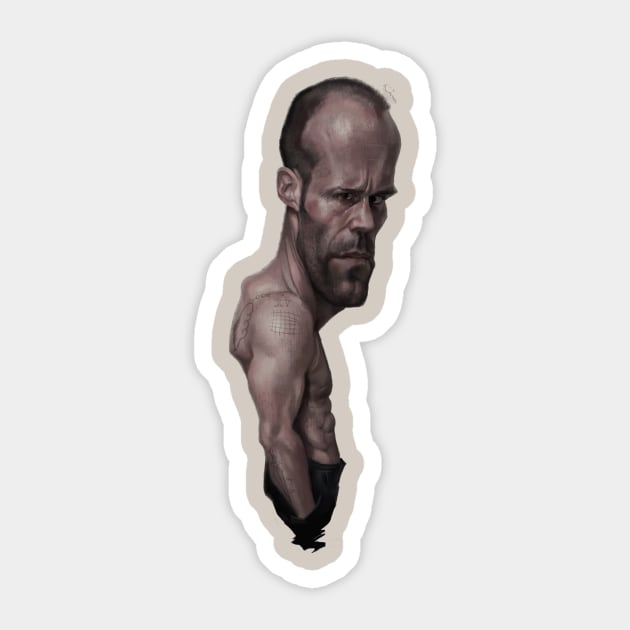 Jason Statham - Caricature - Sticker | TeePublic