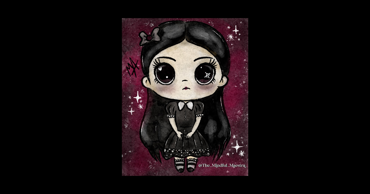 Chibi Wednesday Addams (design available without background ...