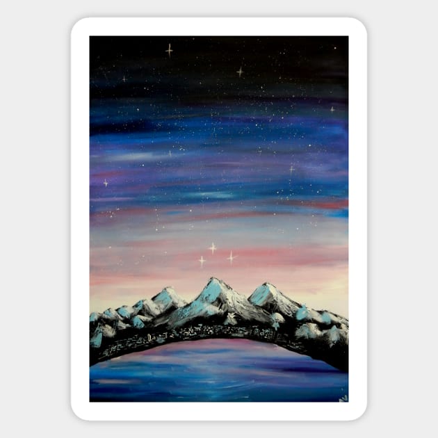 Velaris Night Court inspired painting - Velaris - Sticker | TeePublic