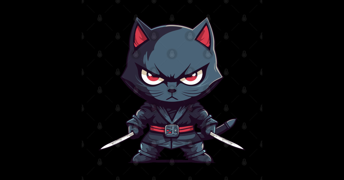 Ninja cat - Cat Love - Sticker | TeePublic