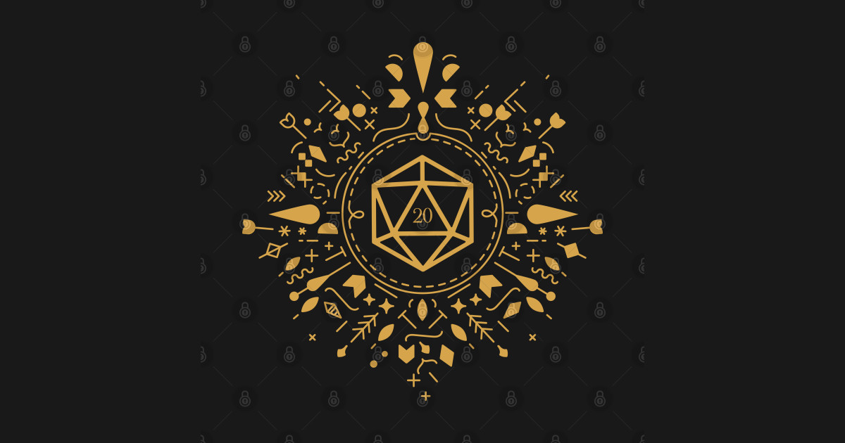Vintage D20 Dice Monogram - Dungeons And Dragons - T-Shirt | TeePublic
