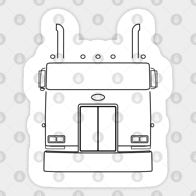 Cabover Pete classic truck outline graphic (black) - Truck - Sticker ...