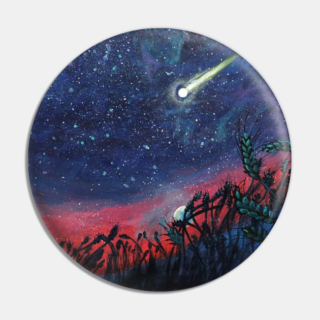 Make a Wish on a Shooting Star Illustration - Meteor - Pin | TeePublic