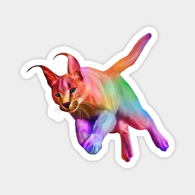 Colorful Caracal Cat - Caracal Cat - Magnet | TeePublic