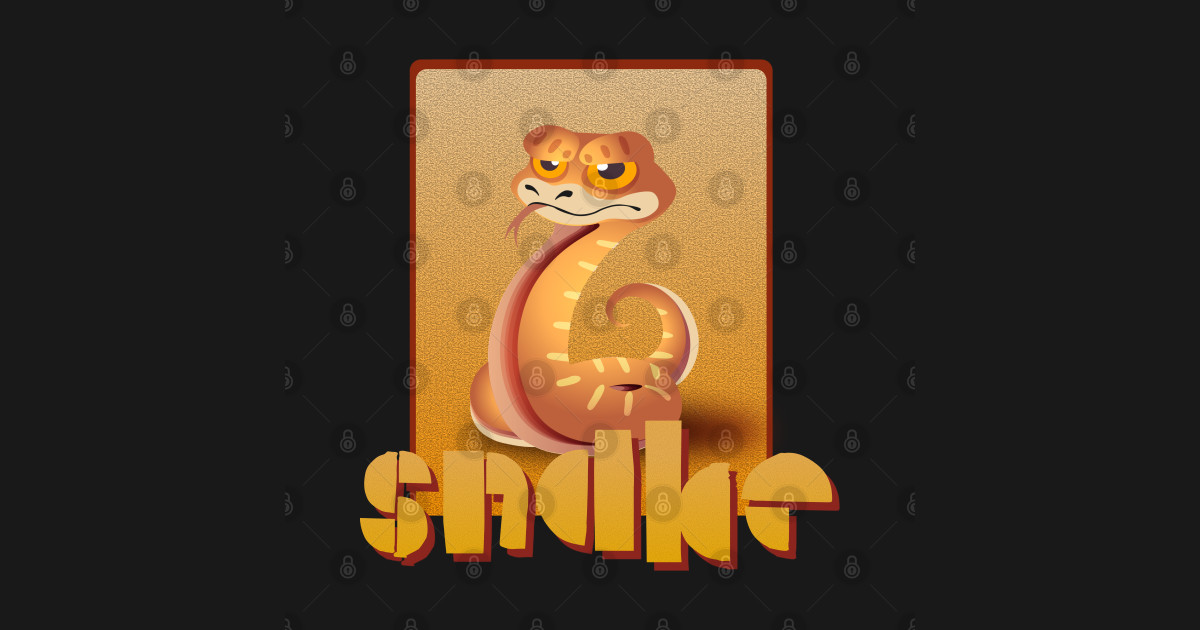 Cool Grumpy Snake Illustration - Snake - T-Shirt | TeePublic