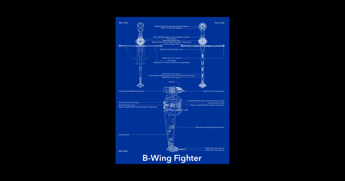 Folding Wing Fighter Blueprint - Science Fiction - Sticker | TeePublic