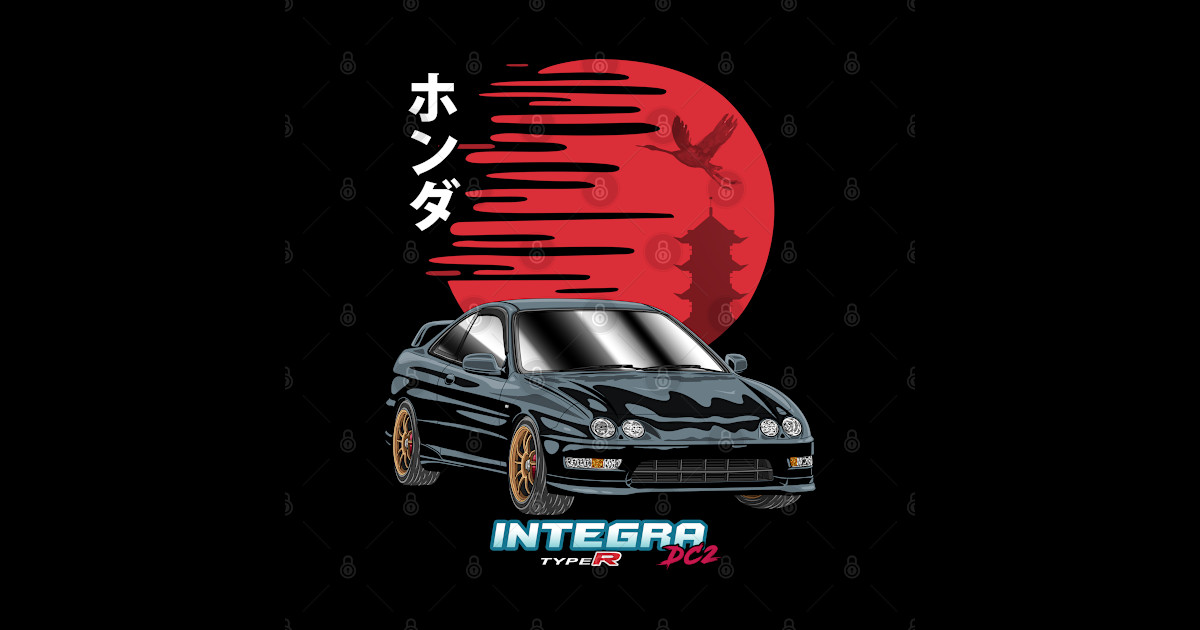 Black Honda Integra Type R DC2 Nippon Sun - Integra - Posters and Art ...