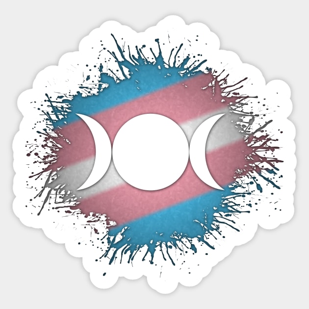 Paint Splatter Transgender Pride Flag Triple Goddess Moon - Pagan ...