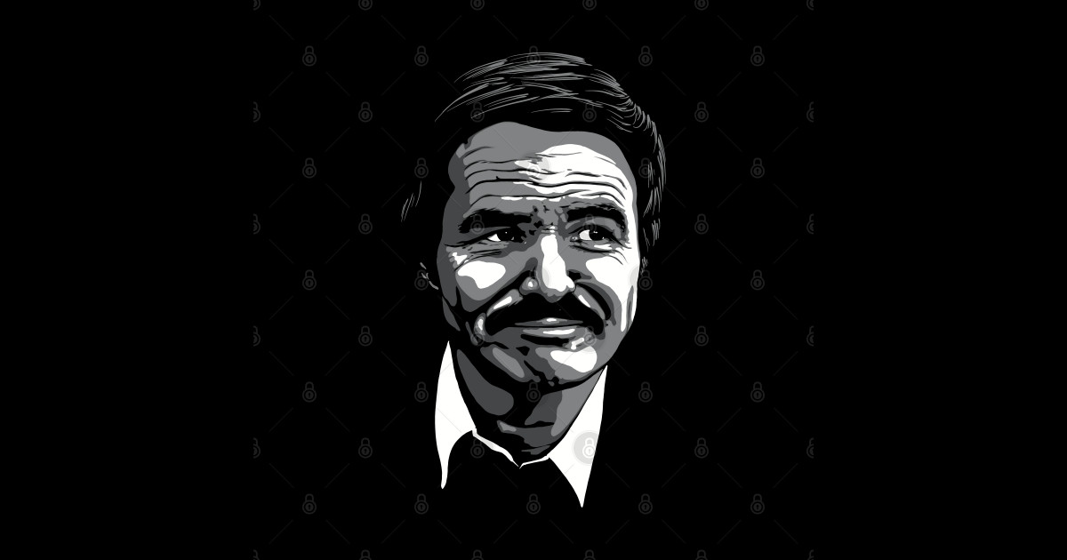Burt Reynolds greyscale - Burt Reynolds - Sticker | TeePublic