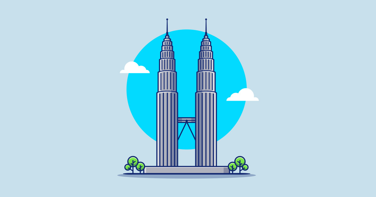 Petronas Twin Tower Cartoon Illustration - Petronas Twin Tower Cartoon ...