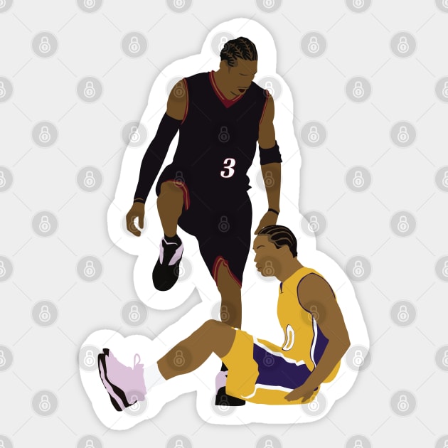Allen Iverson steps over Tyronn Lue - Allen Iverson - Sticker | TeePublic