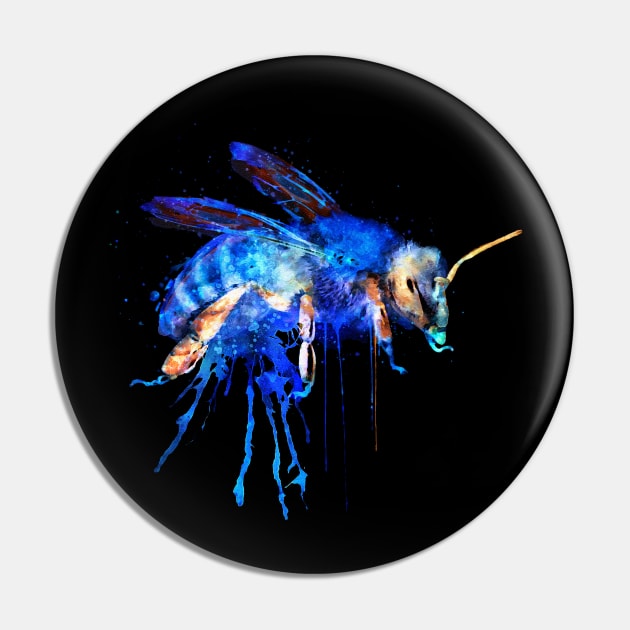 Honey Bee Reversed Colors - Bee - Pin | TeePublic