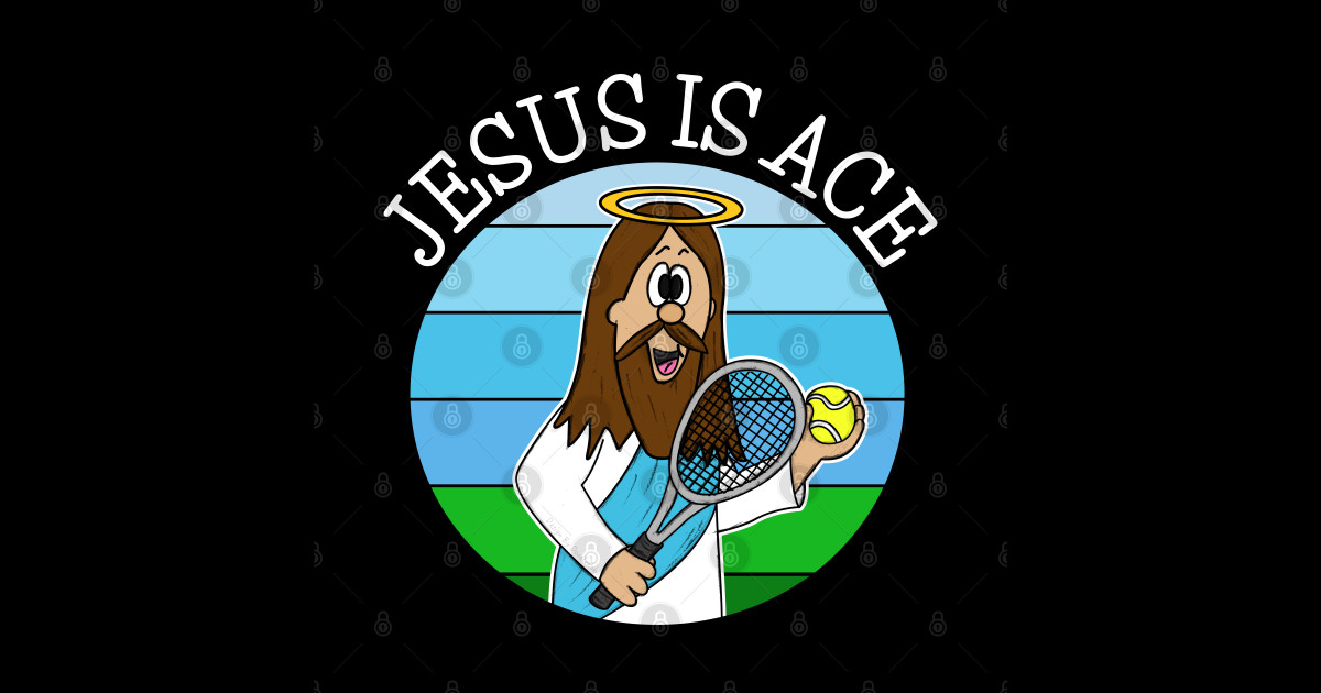 Christian Tennis Player Jesus Is Ace - Christian Tennis - Sticker ...