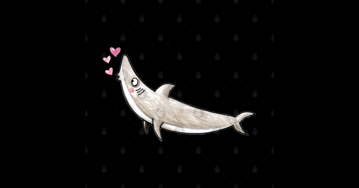Shark - Kiss - Smak - Heart - Love - Shark - Sticker | TeePublic