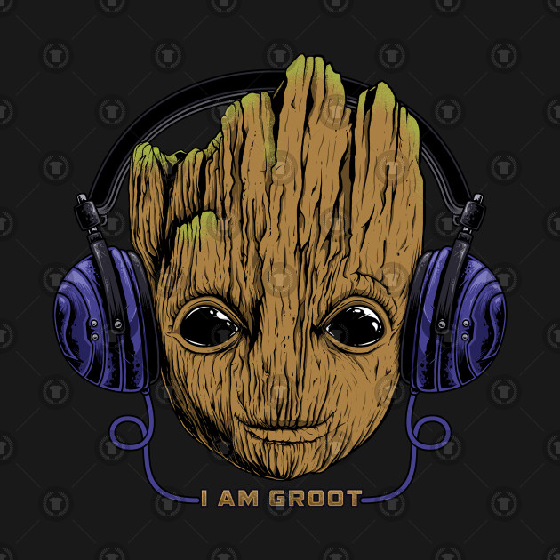 I am GROOT Headphone - Groot - Crewneck Sweatshirt | TeePublic