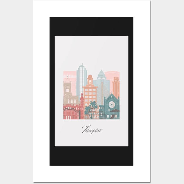 Tampa, FL, United States, map skyline - 01 style - Tampa - Posters and ...