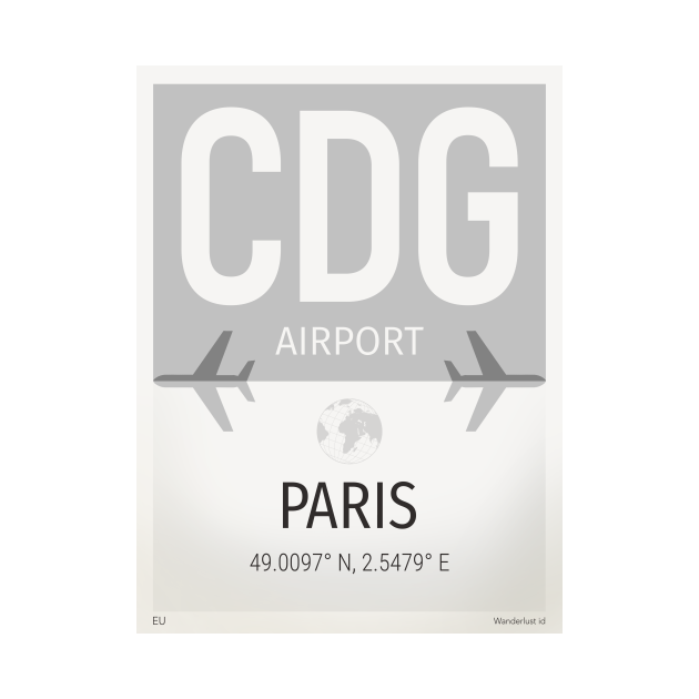 CDG Airport - Paris France - T-Shirt | TeePublic