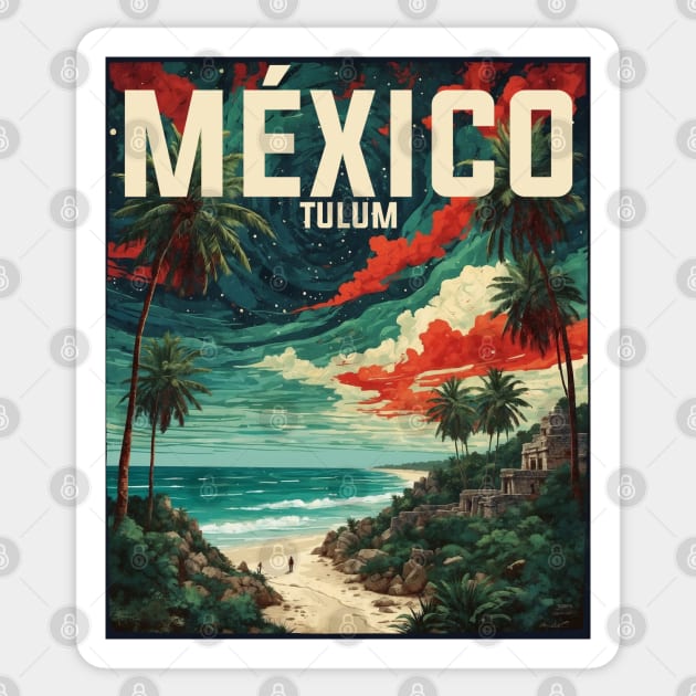 Tulum Quintana Roo Mexico Vintage Tourism Travel - Mexico - Sticker ...
