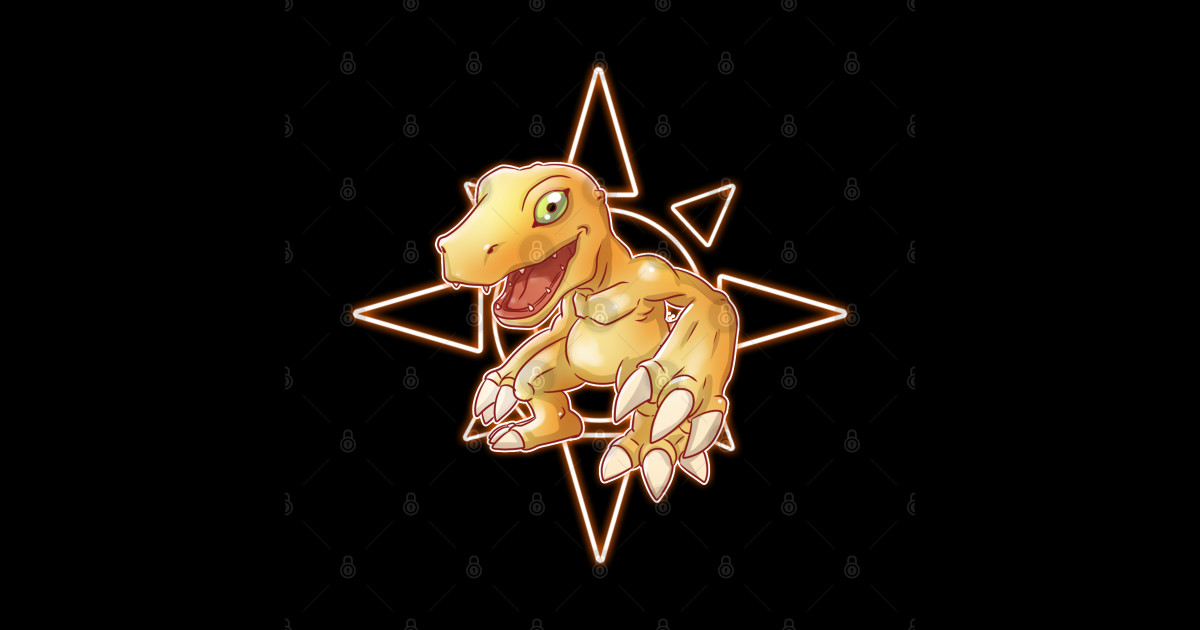 fanart agumon - Digimon - Sticker | TeePublic