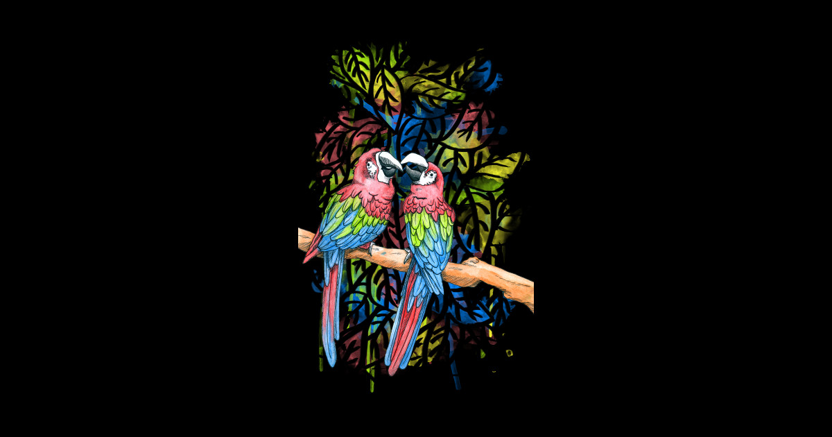Rainbow Parrots - Parrots - Sticker | TeePublic