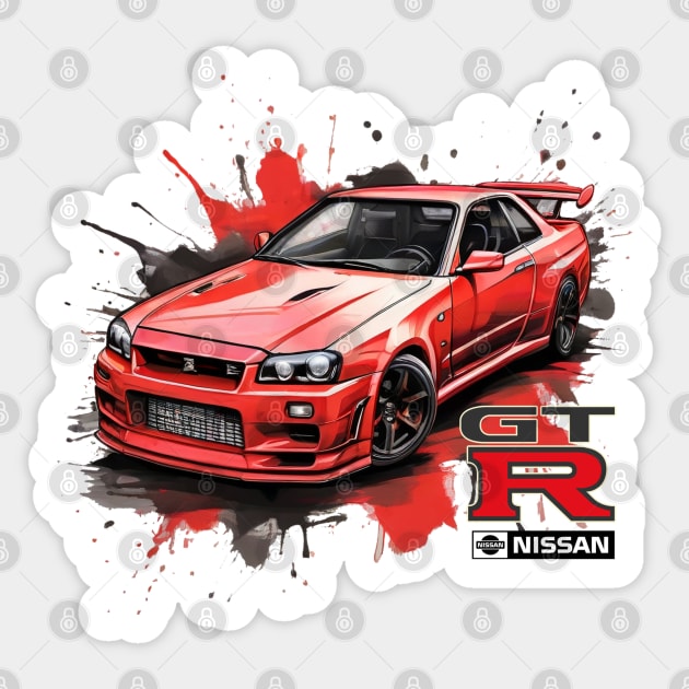 Nissan GTR Skyline - Nissan Gtr R34 - Sticker | TeePublic