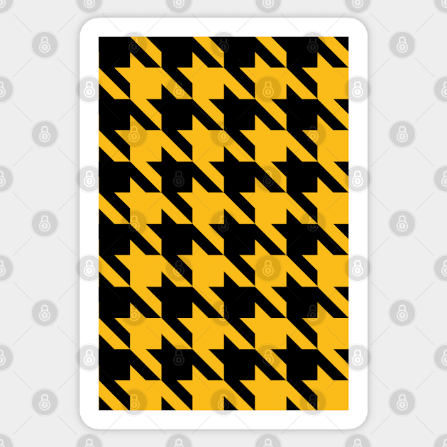 Yellow and black houndstooth pattern - 90s - Sticker | TeePublic