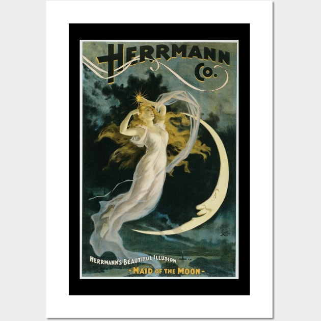 Herrmann Co.Vintage Maid of the Moon Magic Poster - Vintage Retro ...