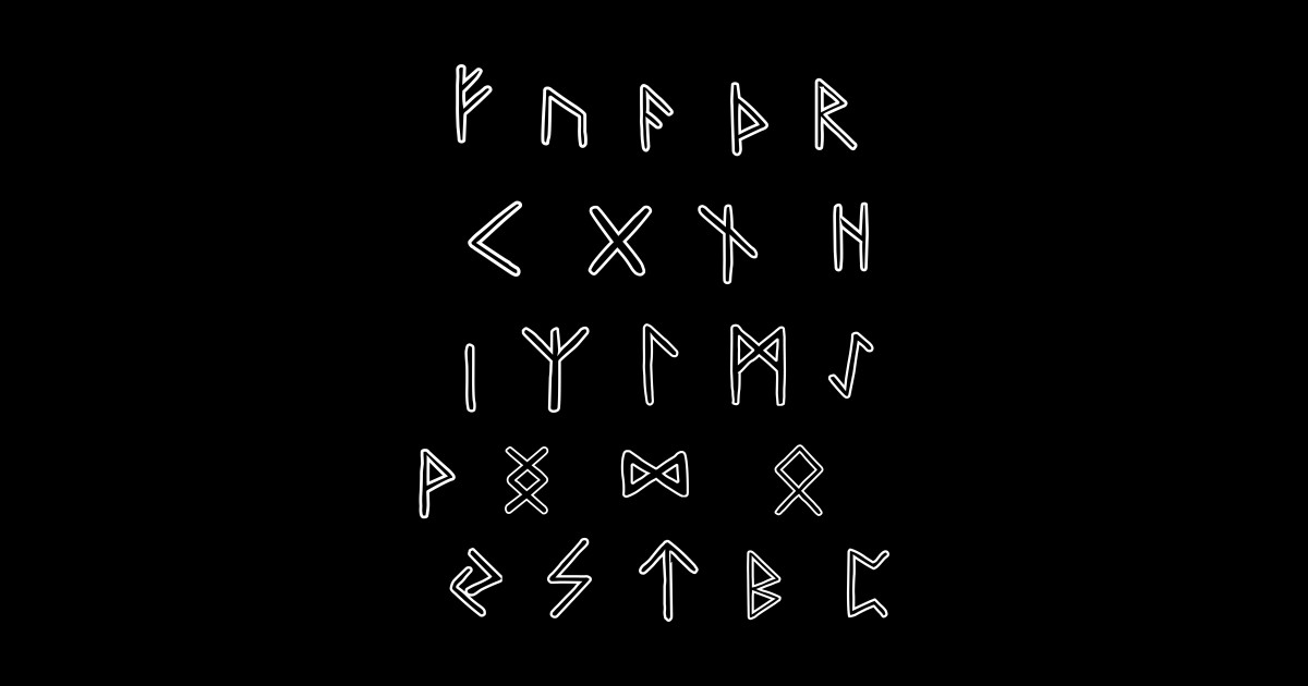 Nordic runes alphabet - Nordic Mythology Sign - Posters and Art Prints ...