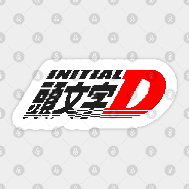 Initial D Logo Pixel Art 1 - Initial D - Sticker | TeePublic