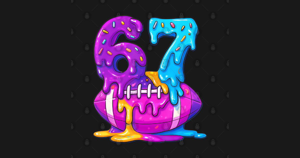 67Th Ice Cream American Football Drip 6 7 Player - Birthday Football ...