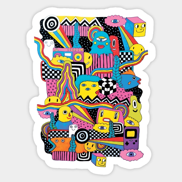 trendy artsy colorful aesthetic - Colorful - Sticker | TeePublic
