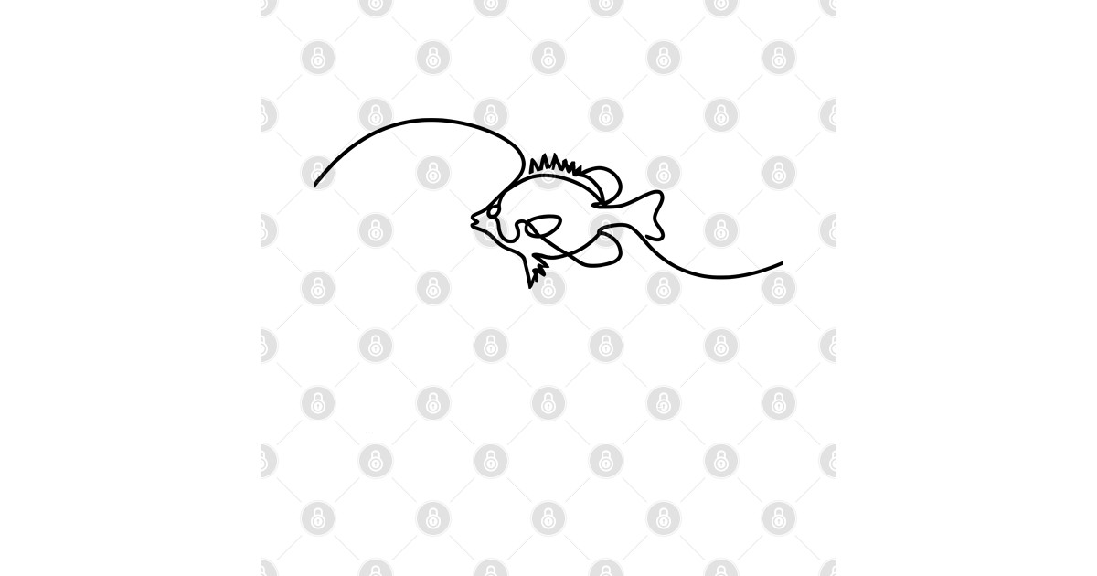 Bluegill Fish Line Drawing - Bluegill - T-Shirt | TeePublic