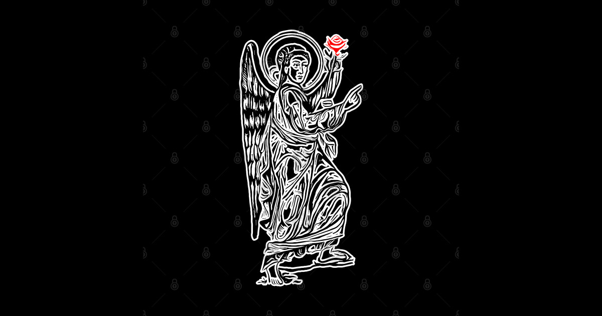 Gabriel With Rose Archangel Design - Gabriel - Sticker | TeePublic