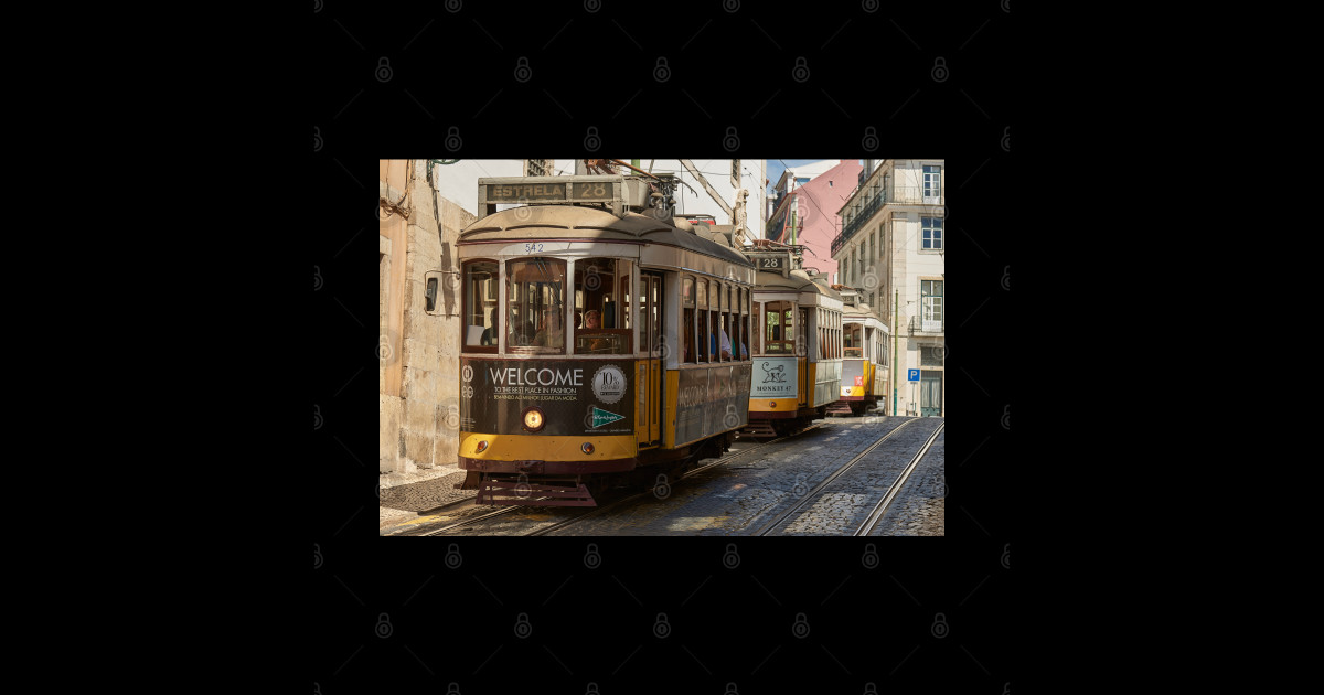 Historic Lisbon trams - Lisbon - Sticker | TeePublic
