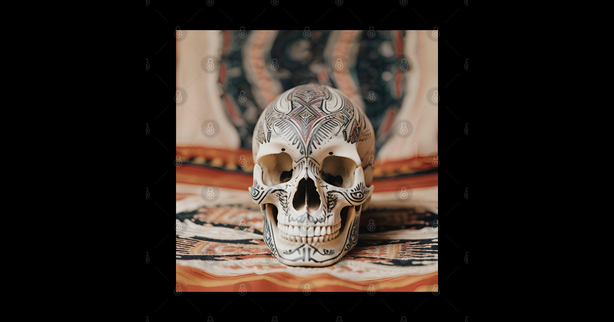 Tribal skull - Skull Artwork - Sticker | TeePublic