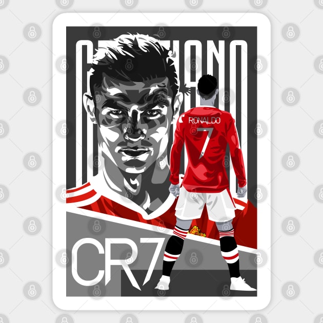 Cristiano Ronaldo in Red - Cristiano Ronaldo - Sticker | TeePublic