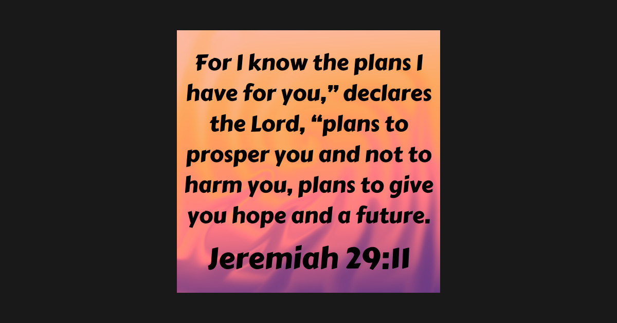 Bible Verse Jeremiah 29:11 - Jeremiah 29 11 - T-Shirt | TeePublic