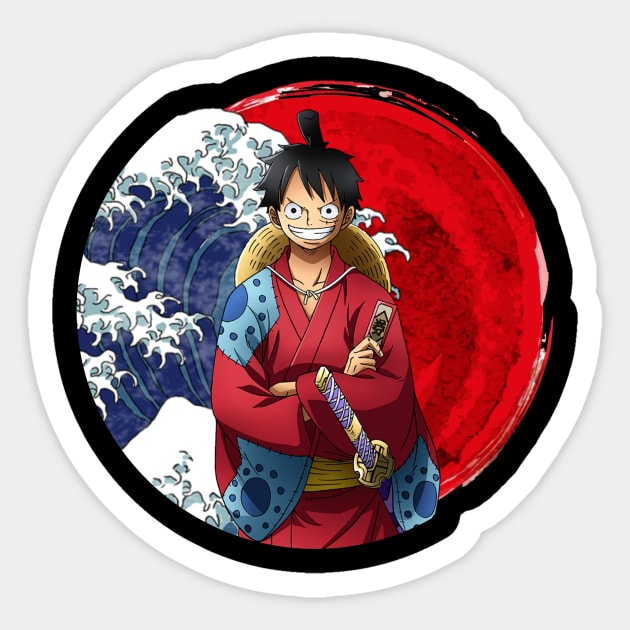 Samurai Luffy - Samurai Luffy - Sticker | TeePublic