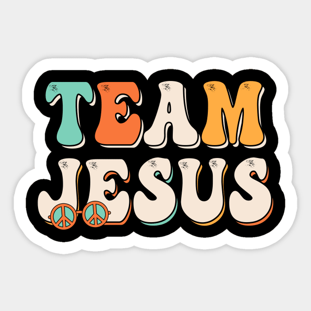 Team Jesus Retro Christian - Team Jesus - Sticker | TeePublic