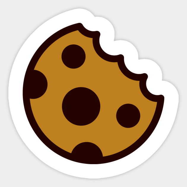 Chocolate Chip Cookie Bite Cartoon Icon - Cookie - Sticker | TeePublic