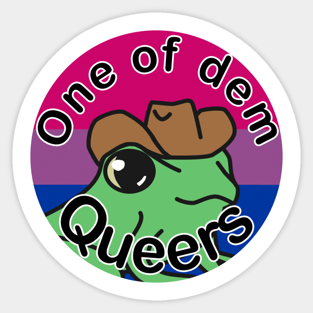 Pride Frog with a cowboy hat- Bi - Frog - Sticker | TeePublic