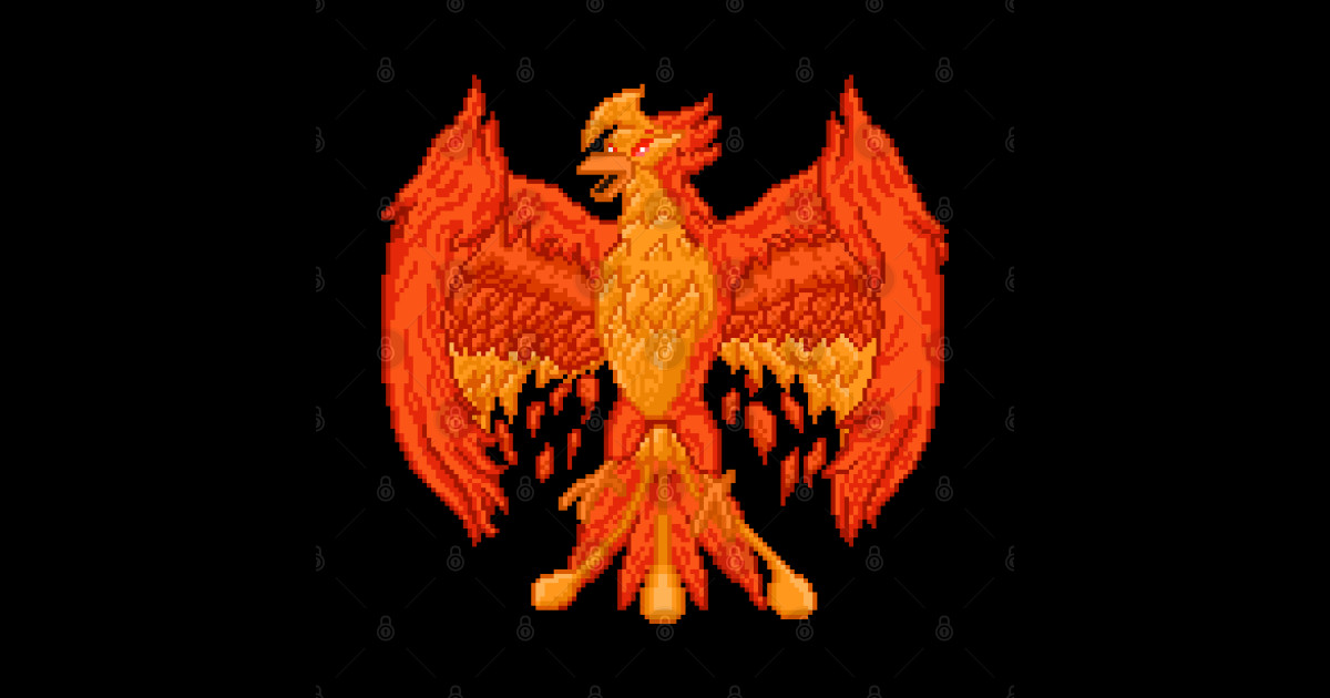 Pixelart Phoenix - Phoenix - Sticker | TeePublic