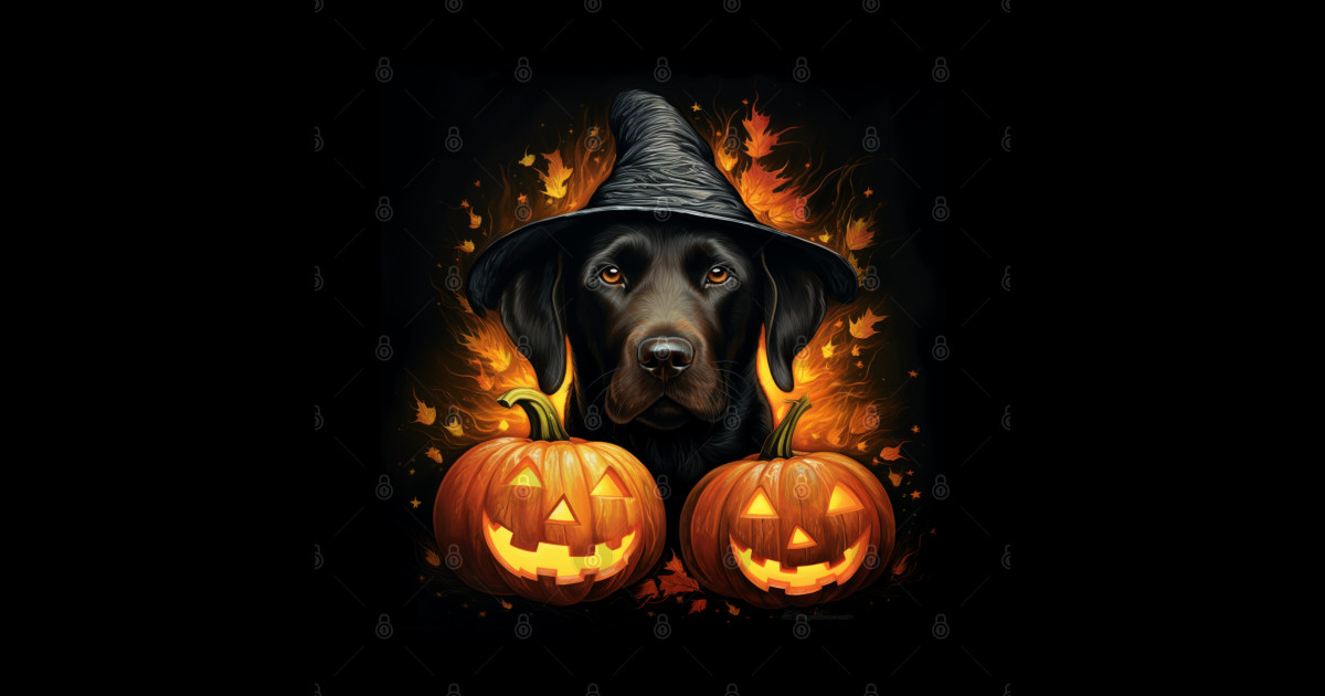 Halloween Black Labrador retriever - Black Labrador Retriever - Sticker ...