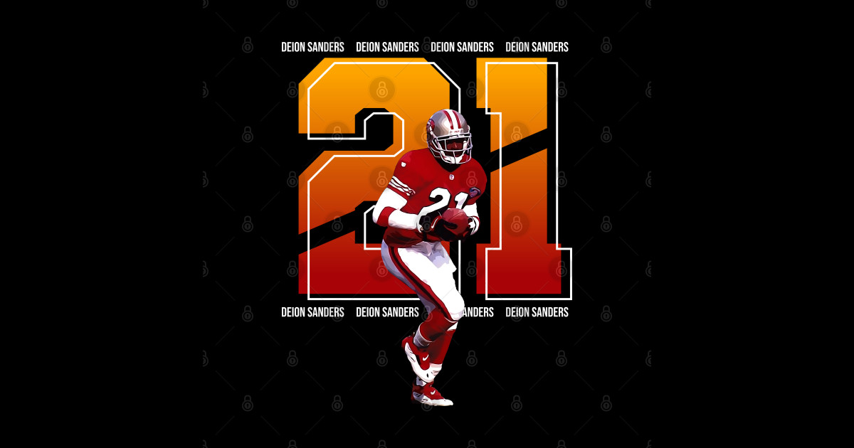 Deion Sanders 21 - 49ers - Sticker | TeePublic